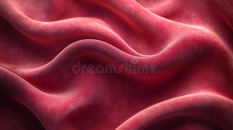 Generative AI Image of Luxurious Red Fabric Velvet Cloth Texture Wave ...