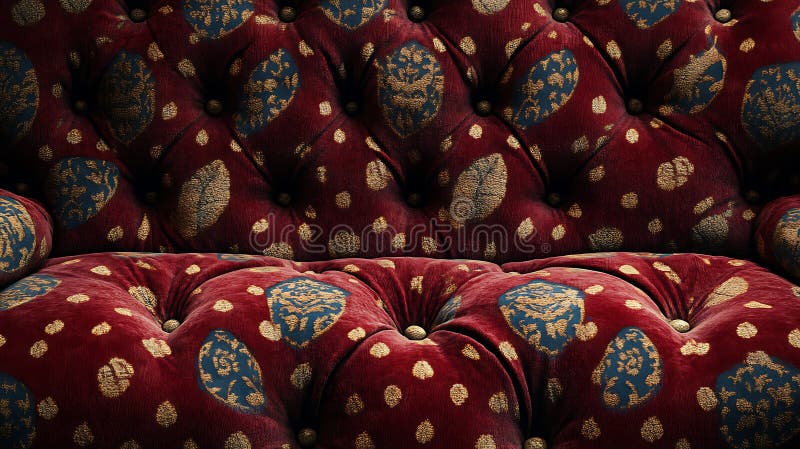 Generative AI Image of Luxurious Red Sofa Velvet Texture with Circle ...
