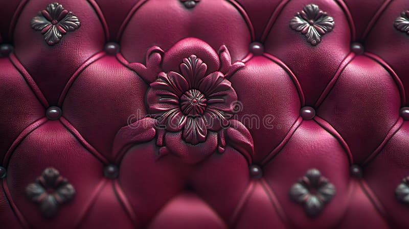 Generative AI Image of Luxurious Red Sofa Velvet Texture with Golden ...