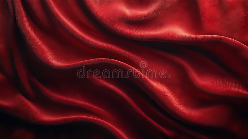 Generative AI Image of Luxurious Red Velvet Fabric Cloth Texture Wave ...