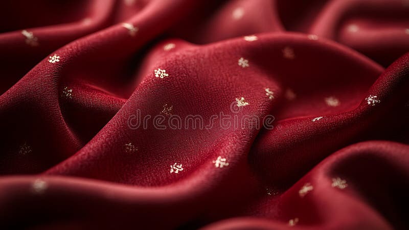 Generative AI Image of Luxurious Red Velvet Fabric Texture Wave with ...