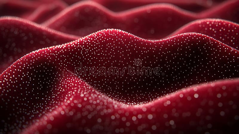 Generative AI Image of Luxurious Red Velvet Fabric Texture Wave Pattern ...
