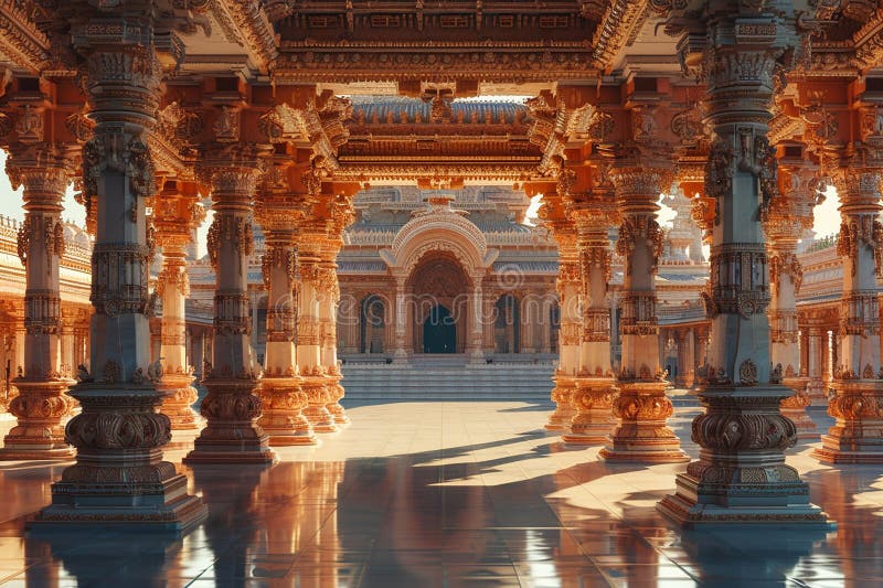 Generative AI Image of Luxury Temple Building for Worship in India ...