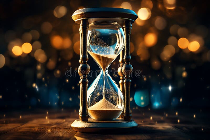 Generative AI Image of Magical Hourglass Timer with Sand on Golden ...