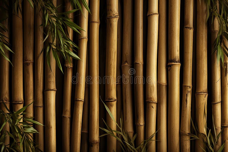 Generative AI Image of Many Brown Bamboo Stems with Foliage Stock Illustration - Illustration of ...