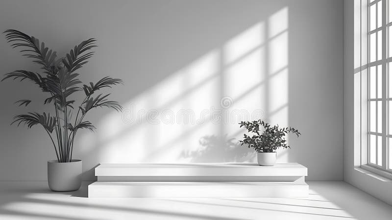 Generative AI Image of Minimalist Abstract Indoor Room Background with ...