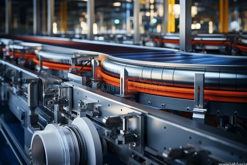 Generative AI Image of Modern Conveyor System for Moving Goods in ...