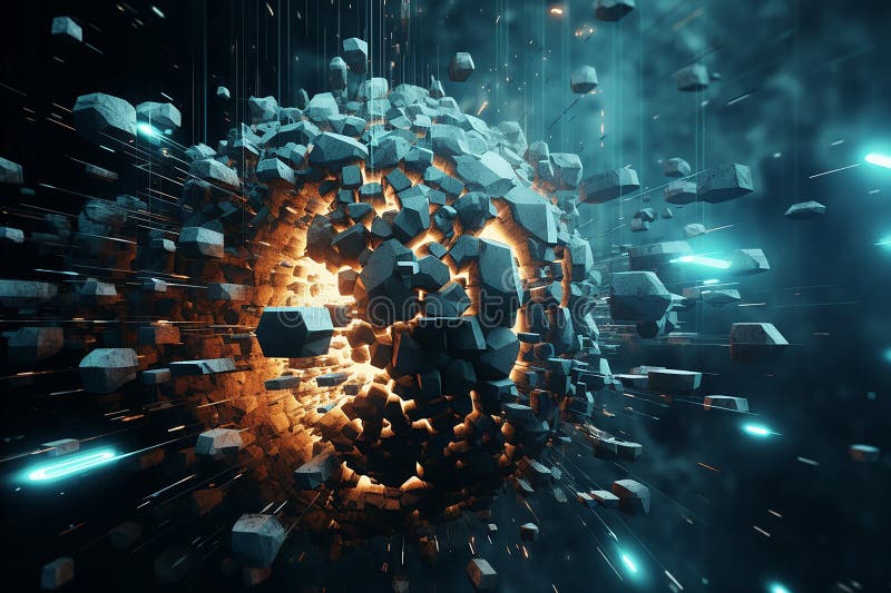 Generative AI Image of Modern Technology Concept with Fireball and ...