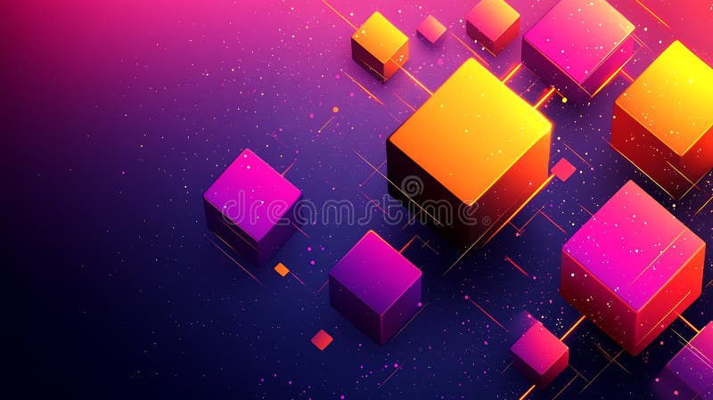 Generative AI Image of Modern Vibrant Abstract Background with Cube ...
