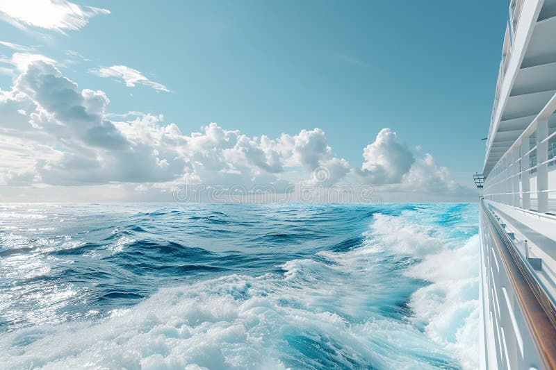 Generative AI Image of Nature Scenery of Sea Waves from Cruise Ship in ...