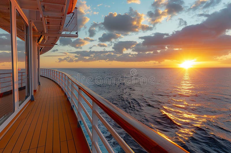 Generative AI Image of Ocean View from the Cruise Ship Balcony at ...