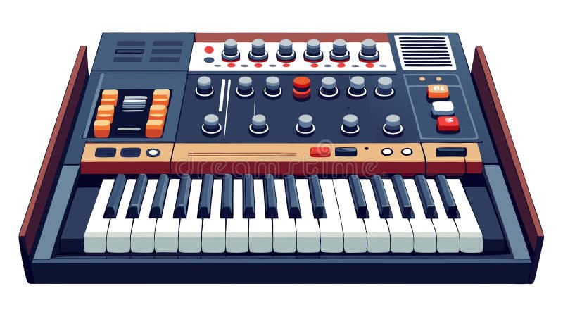 A Detailed Close-up of an Electronic Synthesizer Reveals the Intricate ...