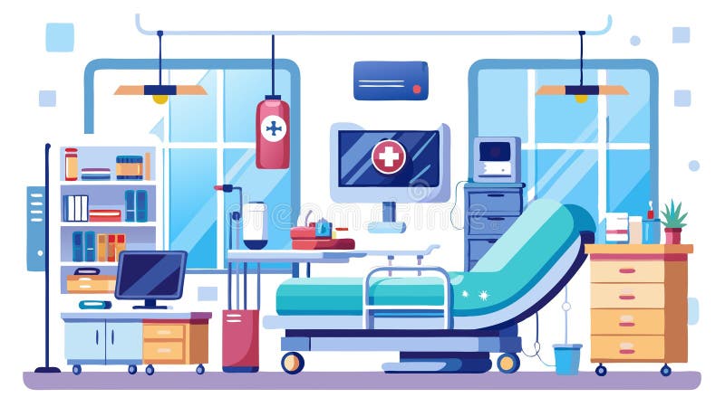 A Detailed View of a Modern Hospital Room Reveals the Advanced Medical ...