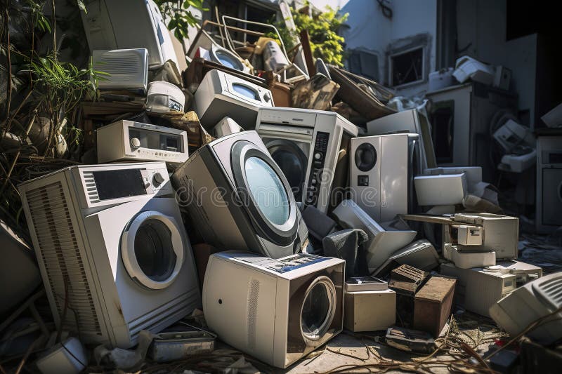 Generative AI Image of a Pile of Discarded Electronic Devices ...