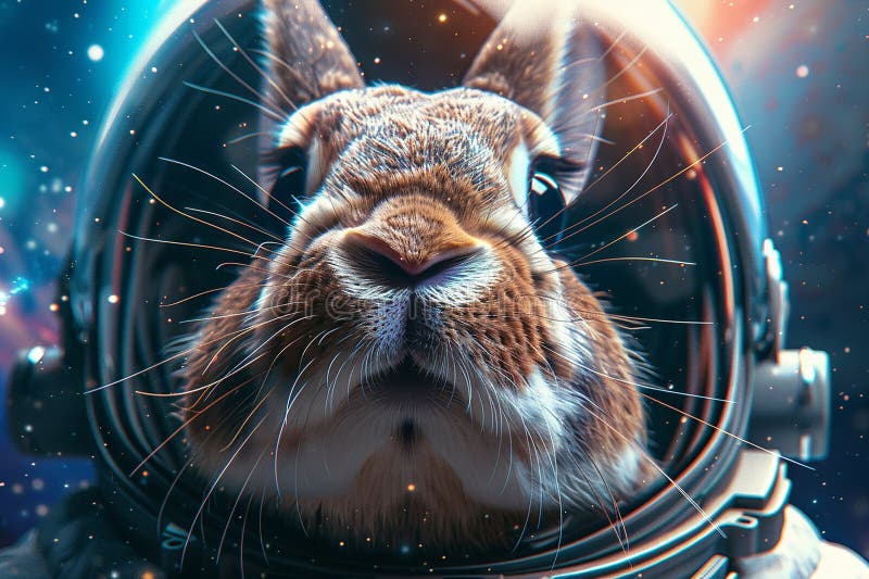 Generative AI Image of Rabbit Wearing Helmet and Astronaut Suit in ...