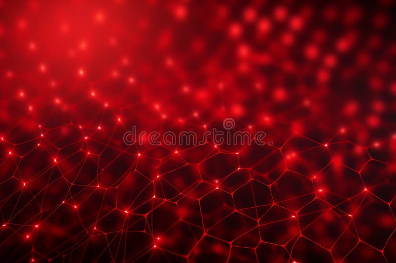 Generative AI Image of Red Lines with Network Connection Technology ...