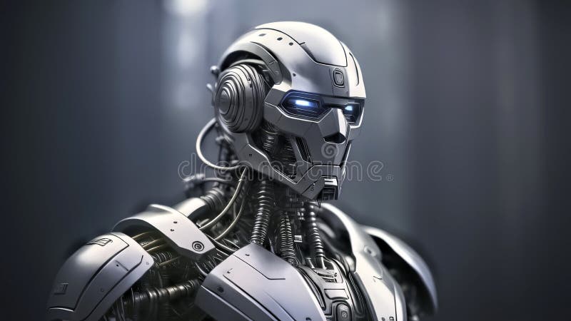 Generative AI Image of Robot Man Stock Illustration - Illustration of ...