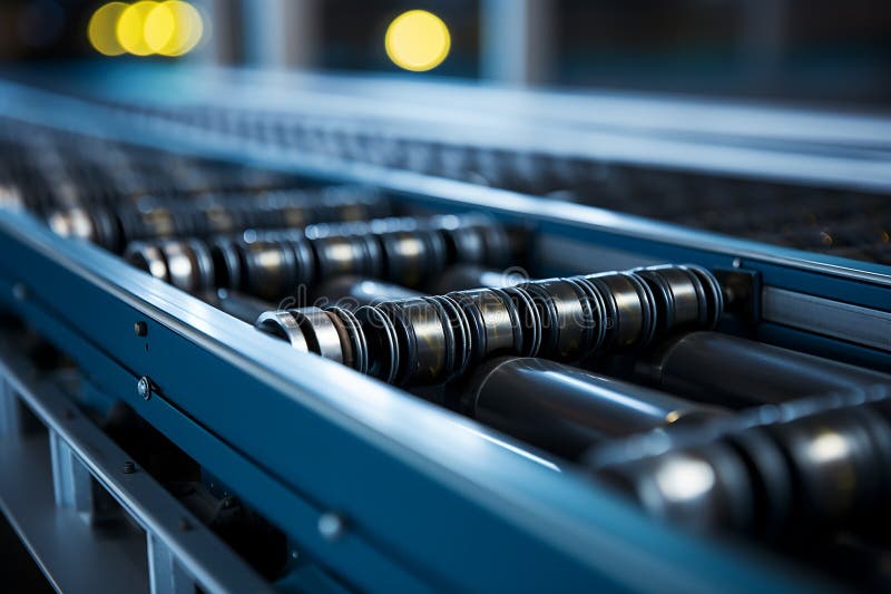 Generative AI Image of Roller Conveyor System for Product ...
