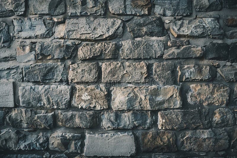 Generative AI Image of Rough Textured Dark Natural Stone Wall with ...