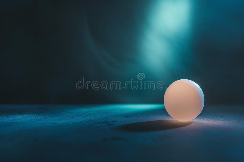 Generative AI Image of Round White Lamp Ahead Navy Wall with Light and ...