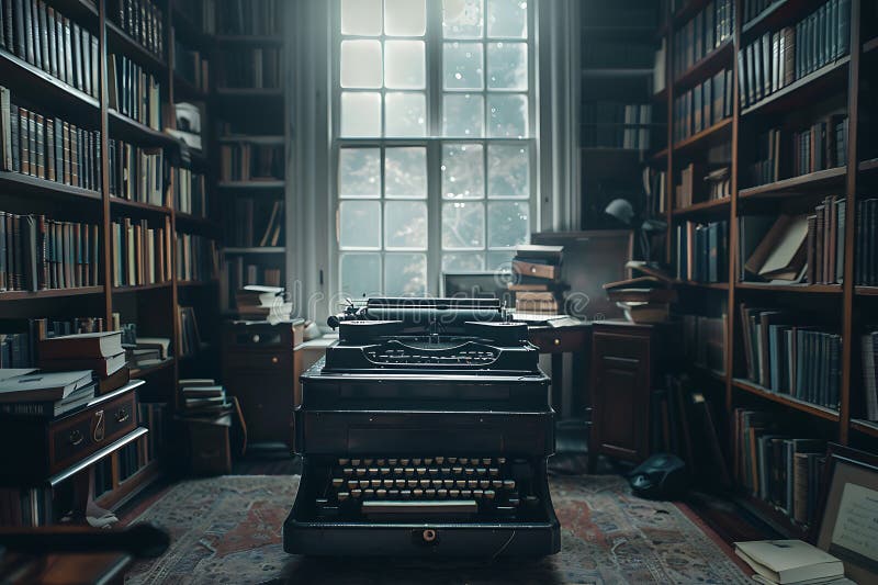 Generative AI Image of Royal Library Wooden Interior with Window and ...