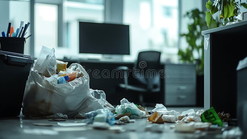 Generative AI Image of Scattered Trash Rubbish Garbage at Dirty Modern ...