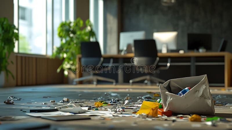 Generative AI Image of Scattered Trash Rubbish Garbage at Dirty Modern ...