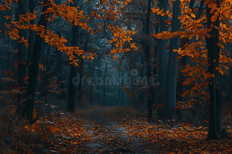 Generative AI Image of Serene Forest Path at Fall Autumn Season with ...