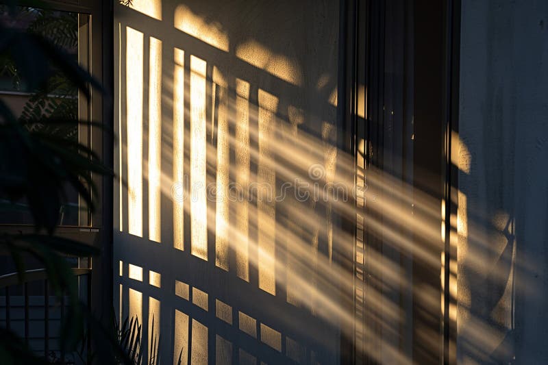Generative AI Image of Shadows and Light Reflecting the Window Stock ...