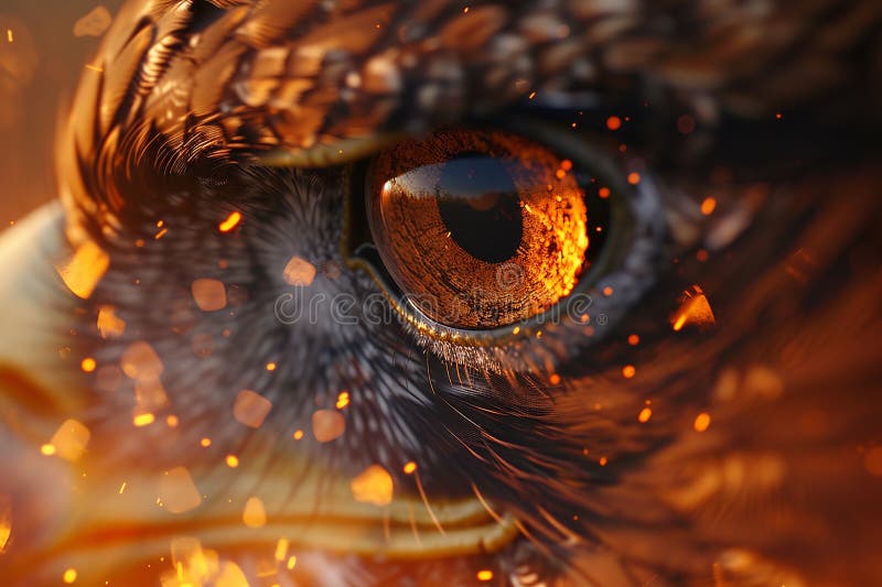 Generative AI Image of Sharp Eye Vision of Eagle Bird with Fire Flame ...