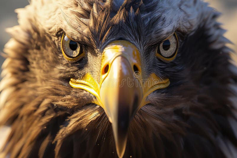 Generative AI Image of Sharp Eyes of Eagle Hawk Predator with Beak ...