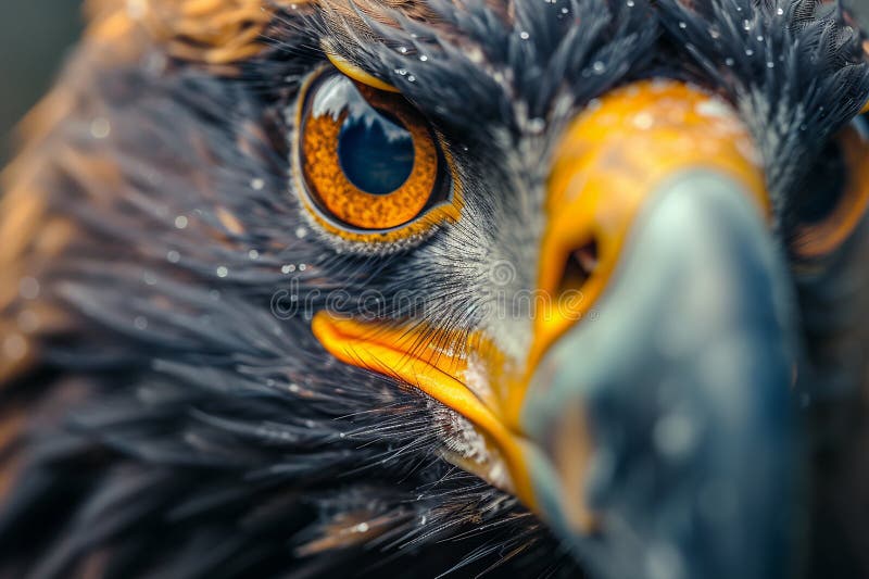 Generative AI Image of Sharp Eyes Vision of Eagle Hawk Bird with Beak ...