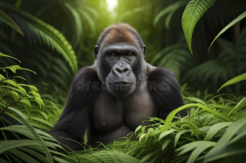 Gorilla is Under the Endangered Species Stock Illustration ...