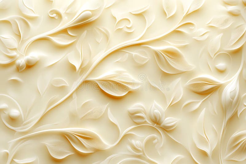 Generative AI Image of Soft Cream Wall with Delicate Symmetrical Floral ...