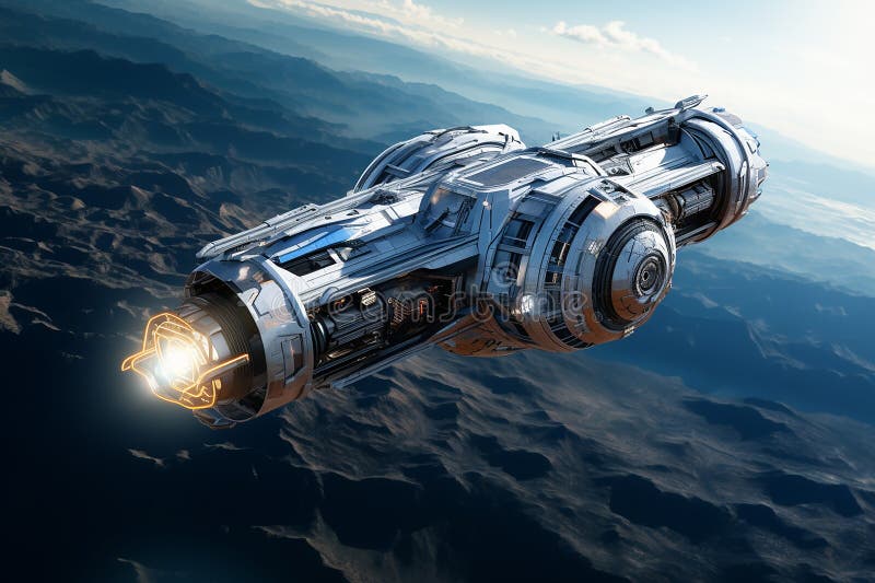 Generative AI Image of Space Vehicle with Advanced Technology Engine ...