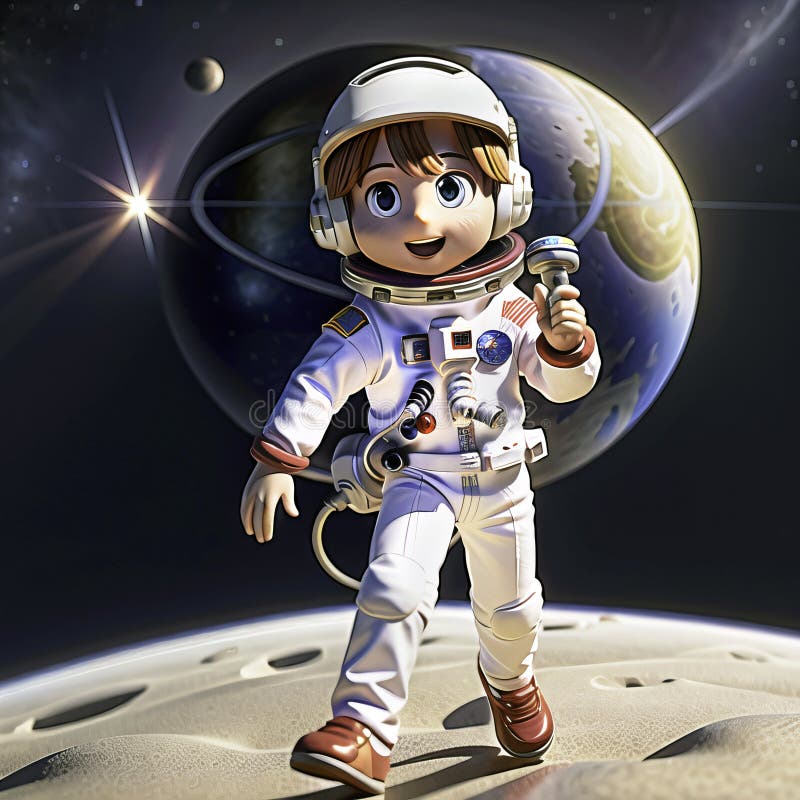 Generative AI Image of Spaceboy Stock Illustration - Illustration of ...
