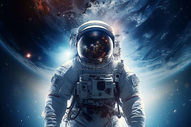 Generative AI Image of Spaceman Astronaut Exploring Outer Space with ...