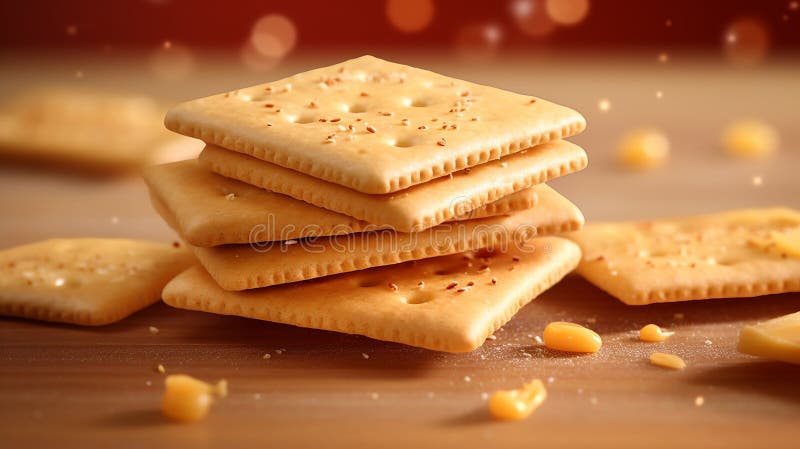 Stack of Cream Crackers, Crisp Texture, Ready To Be Savored with Your ...
