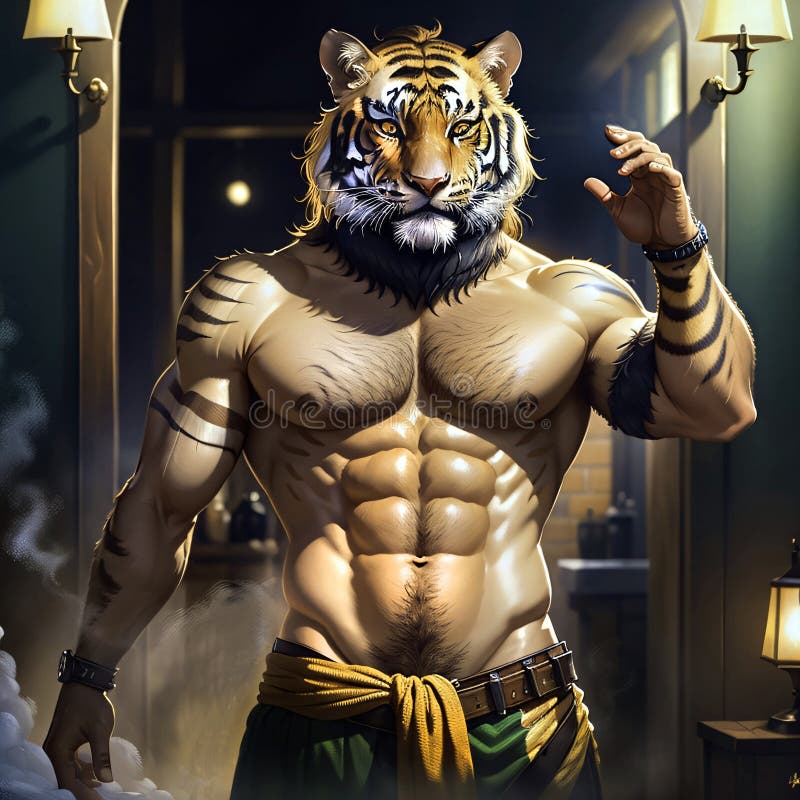 Generative AI Image of Tiger Man Stock Illustration - Illustration of monster, comic: 283684228