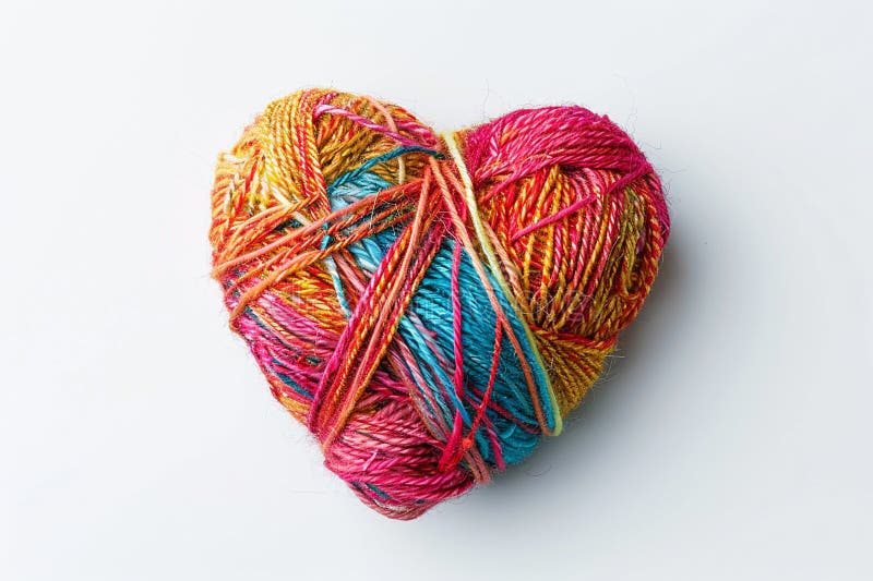 Generative AI Image of Top View of Colorful Wool Threads Forming a ...