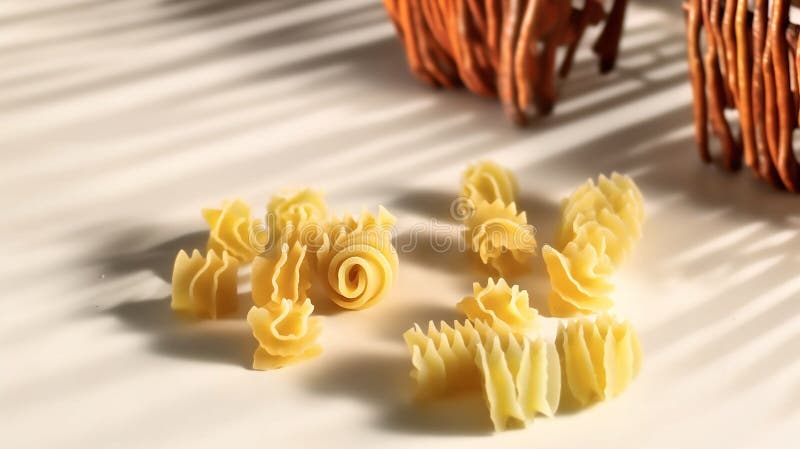 Uncooked Radiatori Pasta, Featuring Unique Ruffled Edges and Compact ...