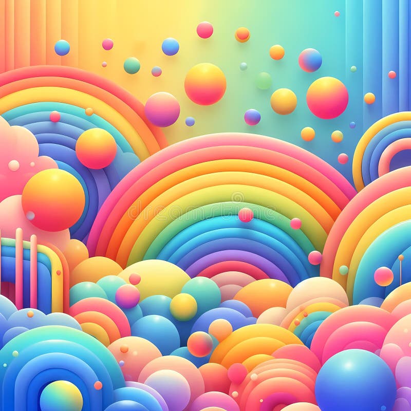 Rainbow Rhapsody: a Colorful Harmony. Stock Illustration - Illustration ...