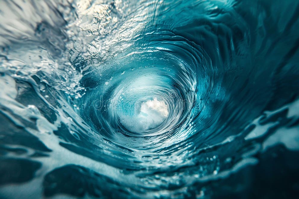 Generative AI Image of Vortex Split View of Blue Ocean Waters Wallpaper ...