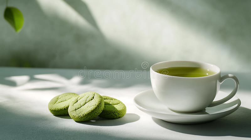 Generative ai. Matcha tea stock illustration. Illustration of organic ...