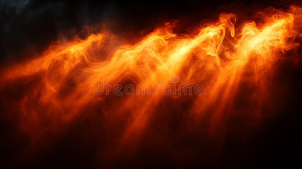 Generative AI Image of Wavy Abstract Burning Fire on Dark Background ...
