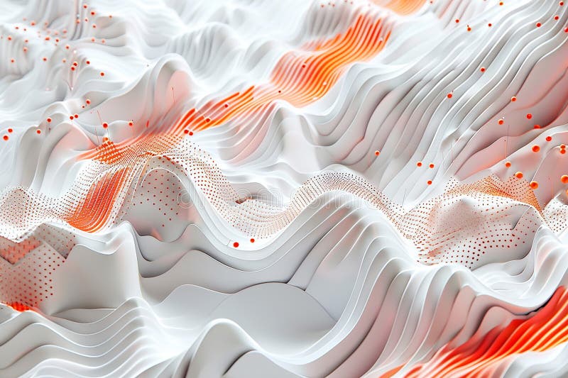 Generative AI Image of White and Orange Wavy Data Visualization ...