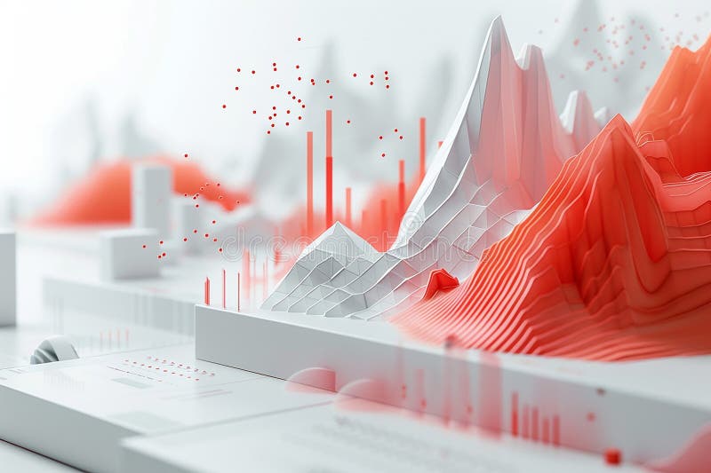 Generative AI Image of White and Orange Wavy Data Visualization ...