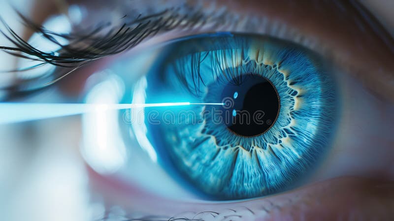Close-up of Eye in Lesik Eye Surgery for Vision Precision Stock ...