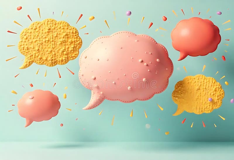 Generative AI Imaginative Speech Bubbles Design Concept in 3D Stock ...
