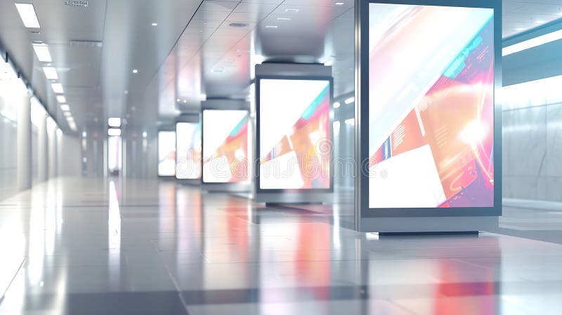 Generative AI Indoor Advertising Billboards Business Concept. Stock ...